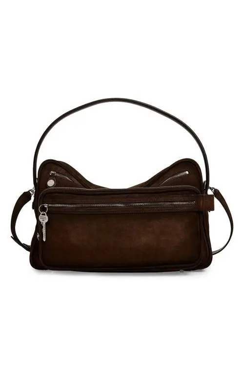 Acne Studios Camero Camera Suede Shoulder Bag - Dark Brown