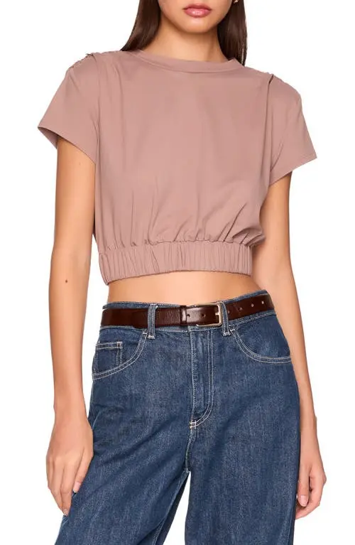 Susana Monaco Gathered Hem Cropped T-shirt - Coco