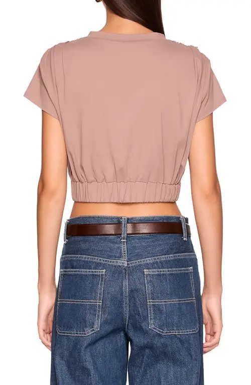 Susana Monaco Gathered Hem Cropped T-shirt - Coco