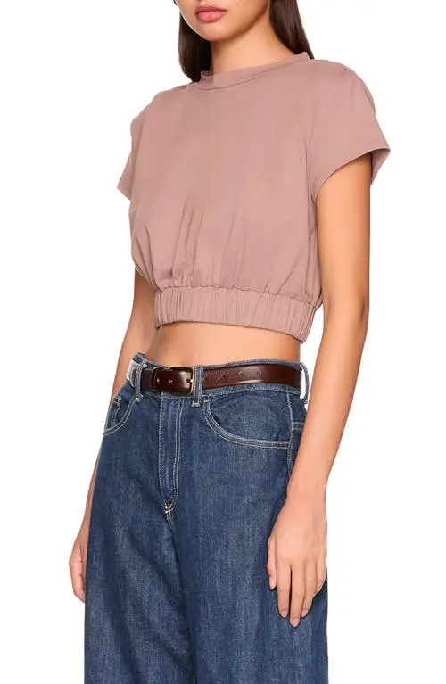 Susana Monaco Gathered Hem Cropped T-shirt - Coco