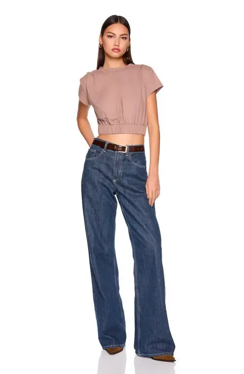 Susana Monaco Gathered Hem Cropped T-shirt - Coco
