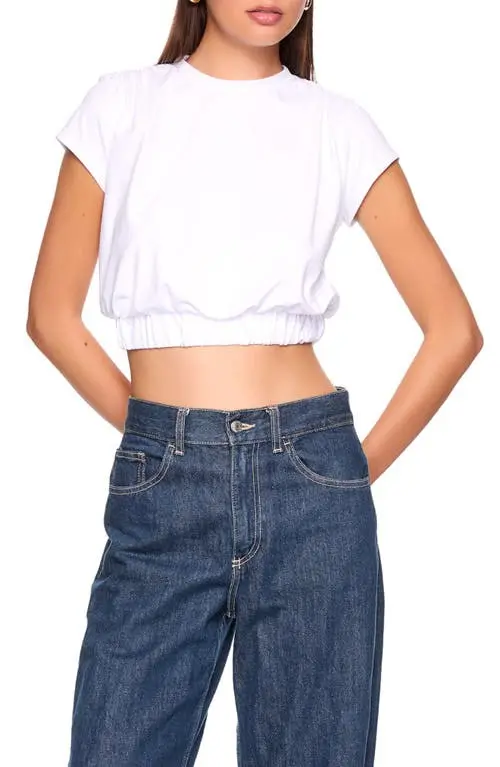 Susana Monaco Gathered Hem Cropped T-shirt - Sugar