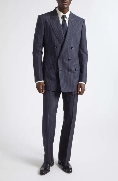 TOM FORD Chalk Stripe Silk Trousers