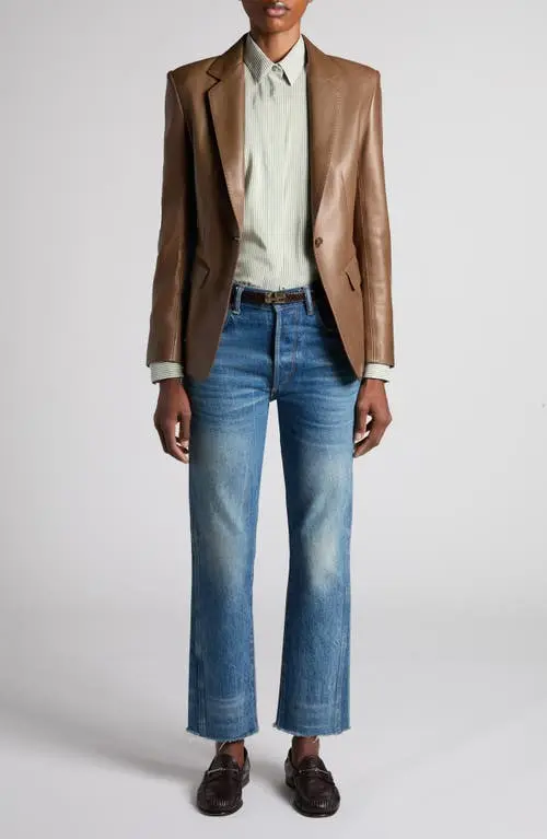 TOM FORD Stonewash Raw Hem Straight Leg Jeans