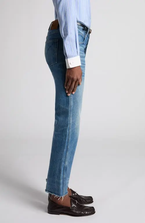 TOM FORD Stonewash Raw Hem Straight Leg Jeans