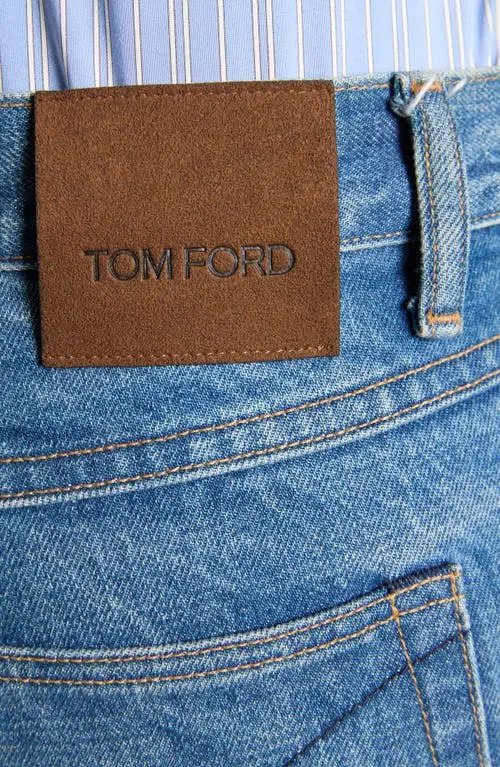 TOM FORD Stonewash Raw Hem Straight Leg Jeans
