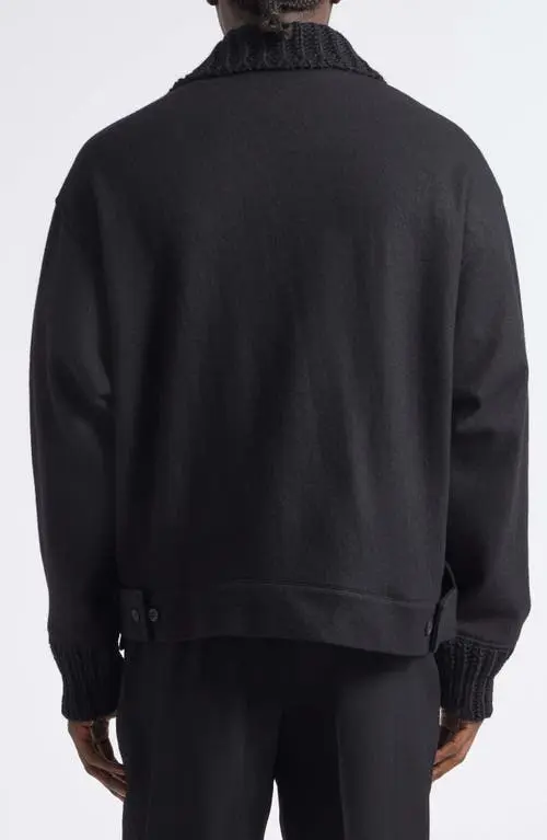 Yohji Yamamoto Rib Detail Cotton Blouson