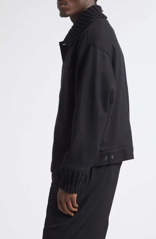 Yohji Yamamoto Rib Detail Cotton Blouson