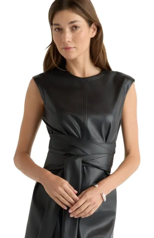 Modern Citizen Pilar Faux Leather Tie Front Dress
