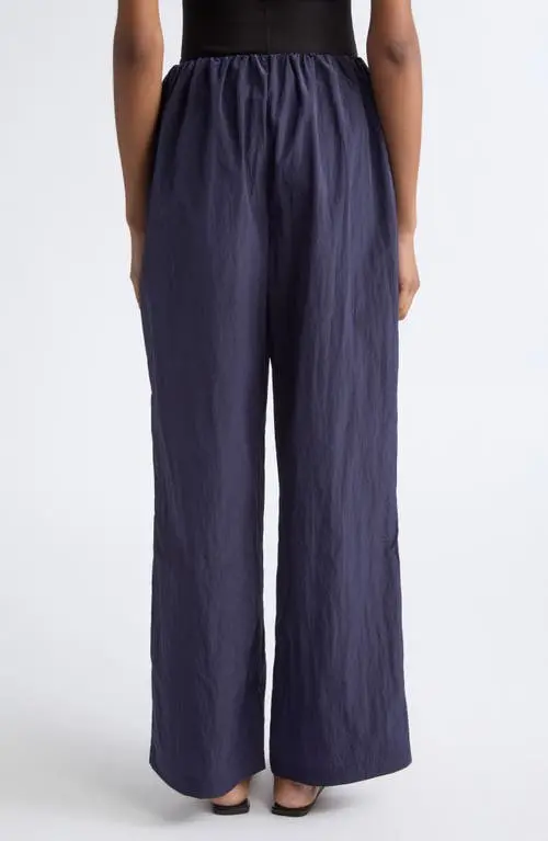 Staud Crinkled Nylon Wide-leg Pull-on Pants