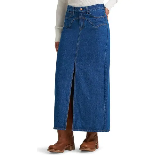 Wrangler Western Seam Denim Midi Skirt
