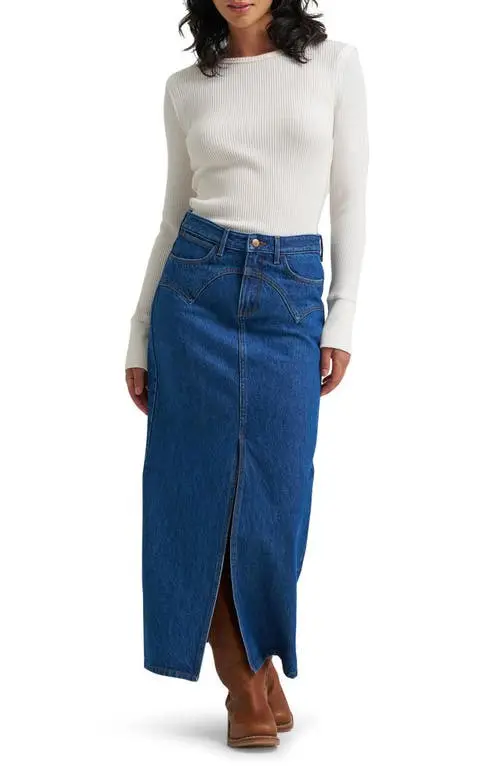 Wrangler Western Seam Denim Midi Skirt
