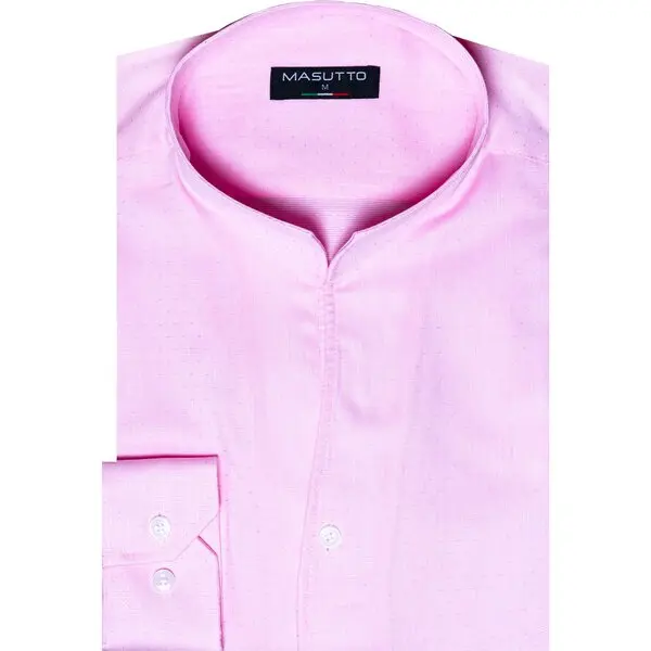 MASUTTO Charlote Tulip Stand Up Collar Long Sleeve Shirt - Pink