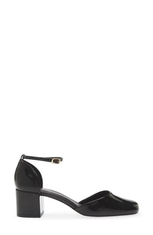Mango Elit Faux Leather Ankle Strap Pump