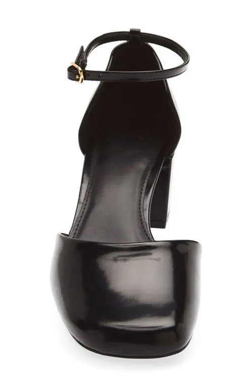 Mango Elit Faux Leather Ankle Strap Pump