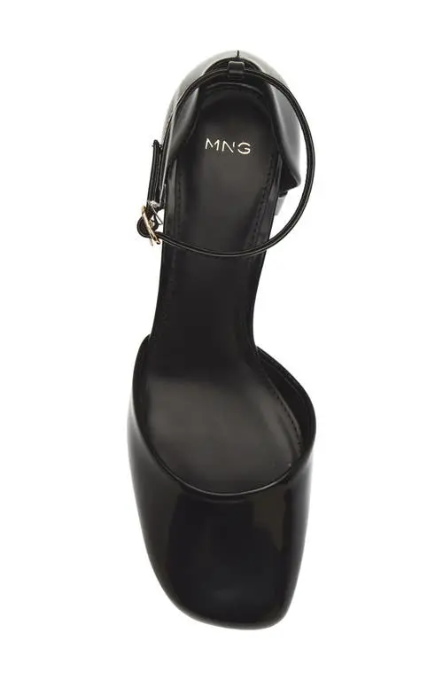 Mango Elit Faux Leather Ankle Strap Pump