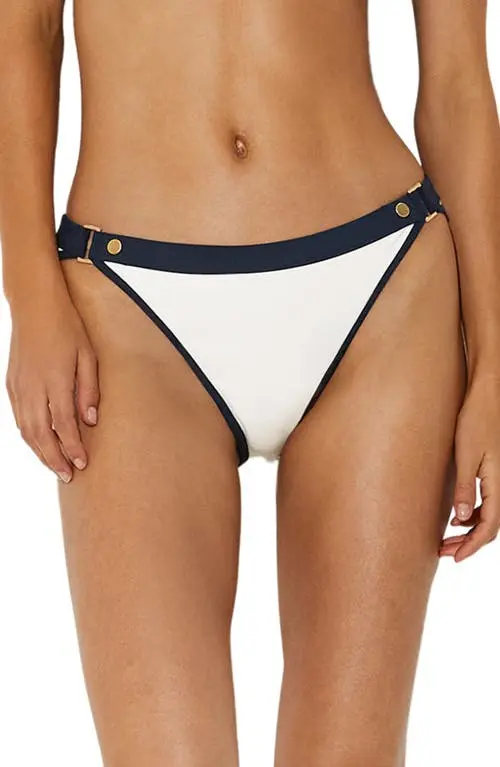 REISS Saskia Bikini Bottoms - Ivory/navy