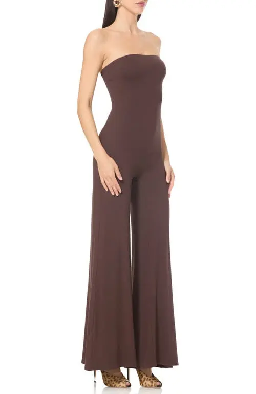 AFRM Nicola Strapless Catsuit - Espresso