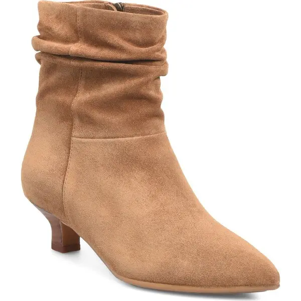 SOFFT Suzan Leather Pointed Toe Ankle Bootie - Brandy Suede