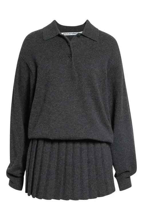 Alexander Wang Wool Blend Long Sleeve Polo Dress
