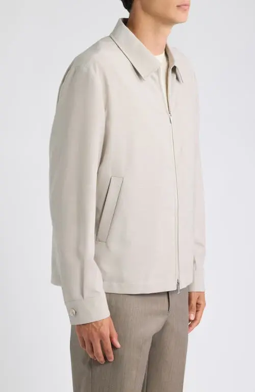 BOSS Virgin Wool Zip Jacket - Light Beige