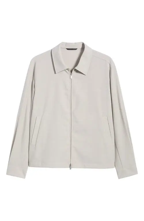BOSS Virgin Wool Zip Jacket - Light Beige