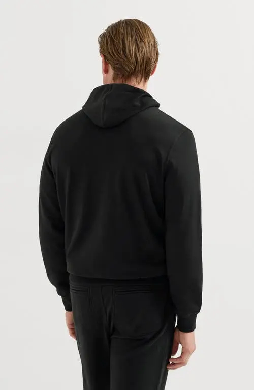 Brunello Cucinelli Techno Cotton French Terry Hooded Sweatshirt - Black