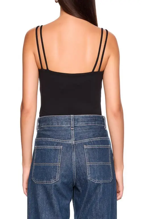 Susana Monaco Double Strap Scoop Neck Tank - Black