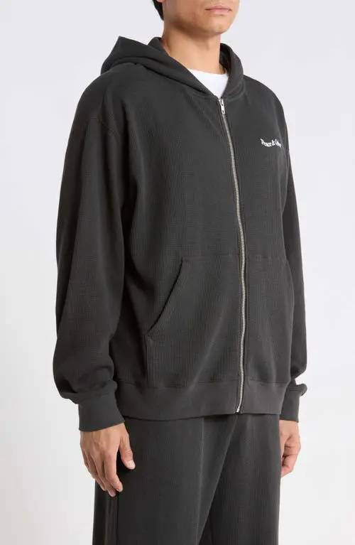 MUSEUM OF PEACE & QUIET Wordmark Waffle Stitch Zip Hoodie