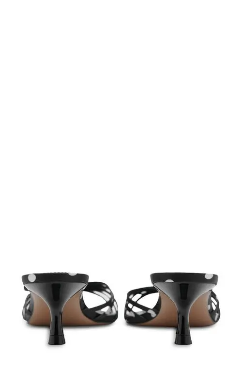 Mango Polka Dot Bow Kitten Heel Sandal