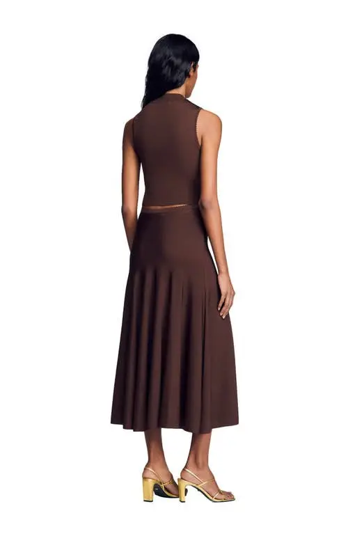 Sandro Cropped Sheer Effect Sweater
