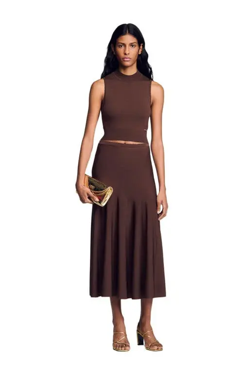 Sandro Cropped Sheer Effect Sweater