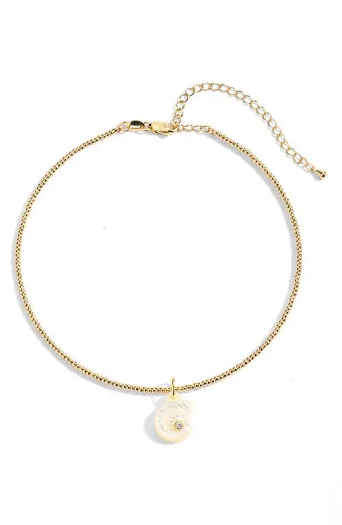 CHILD OF WILD Nautilus Drift Shell Pendant Collar Necklace - Gold