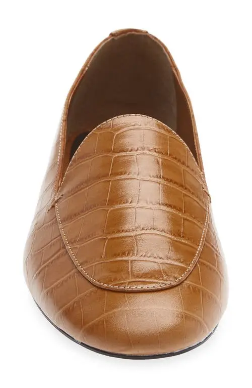 Mango Croc Embossed Leather Loafer