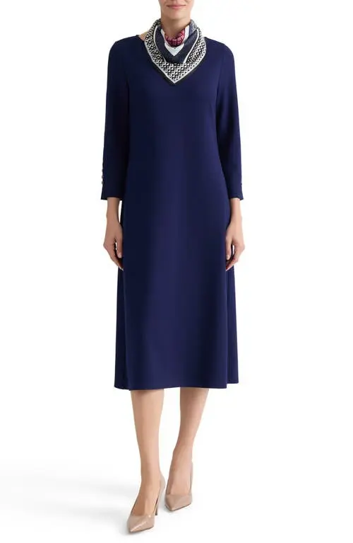 Jones New York Shift Dress With Scarf