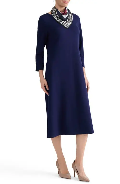 Jones New York Shift Dress With Scarf