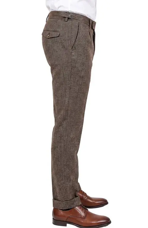 MACEOO Pleated Straight Leg Jeans