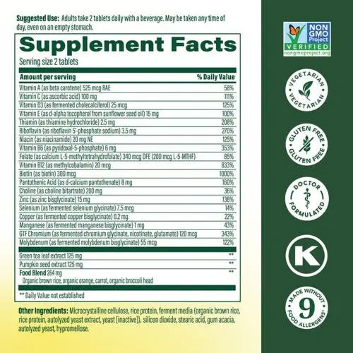 MEGAFOOD Advanced Multivitamin For 55+, Doctor Formulated, Vegetarian