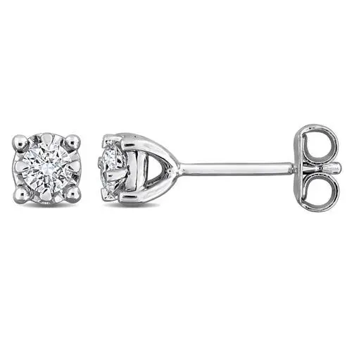 JULIANNA B. Solitaire Lab-grown Diamond Stud Earrings - Sterling Silver