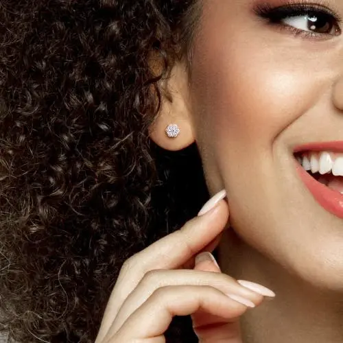 JULIANNA B. Lab-grown Diamond Floral Stud Earrings