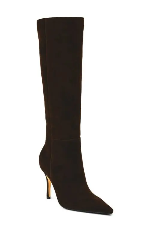 Nine West Gerty Wide Calf Knee-high Stiletto Boots - Dark Brown