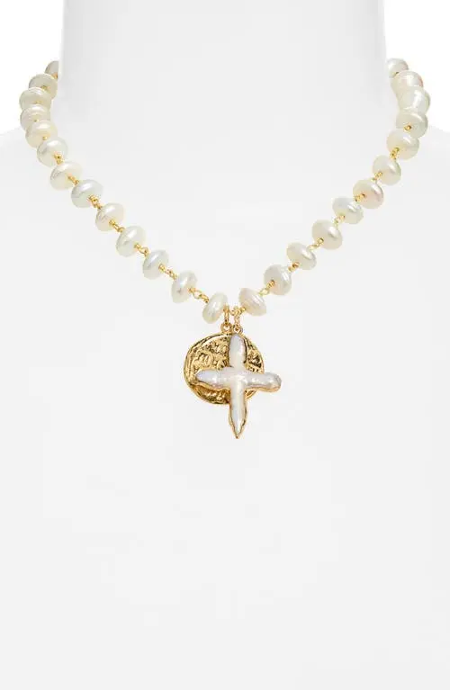 CHILD OF WILD Freshwater Pearl And Cross Necklace