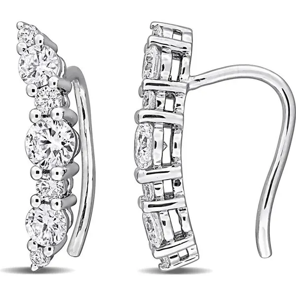 JULIANNA B. Lab-grown Diamond Climber Earrings - Sterling Silver
