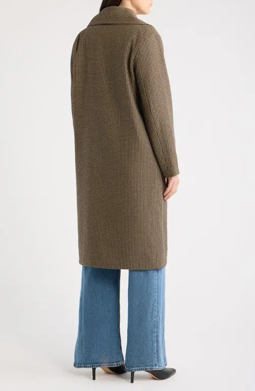 Bernardo Plaid Long Coat