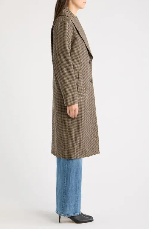Bernardo Plaid Long Coat