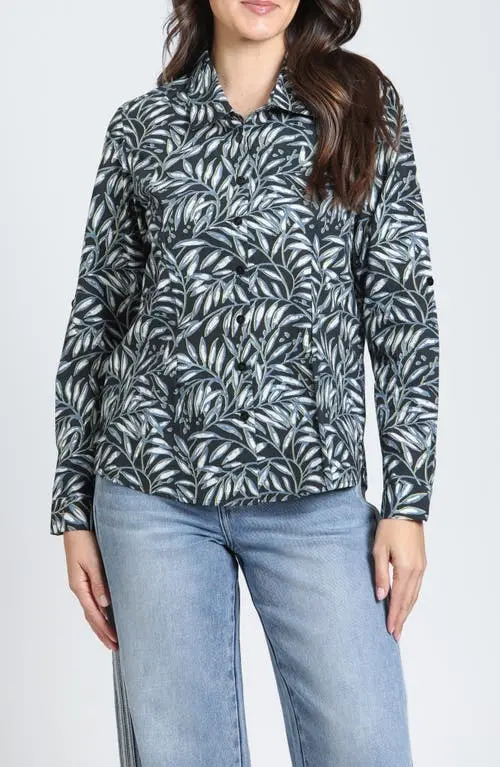 APNY Long Sleeve Cotton Button-up Shirt - Onyx/silver