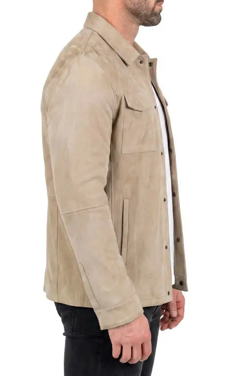 MACEOO Leather Shirt Jacket