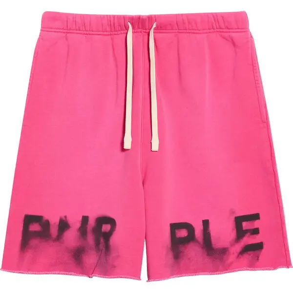 PURPLE BRAND Cotton Fleece Sweat Shorts - Pink
