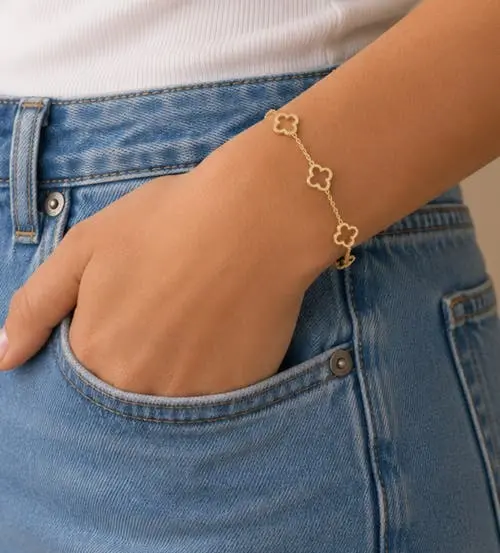 DONATELLO GIAN Flashed Clover Bracelet