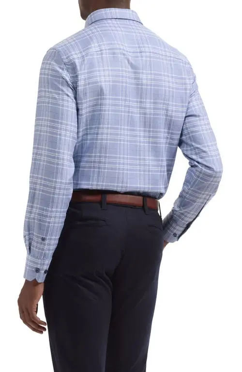 Bugatchi Karl Shaped Plaid Cotton Shirt